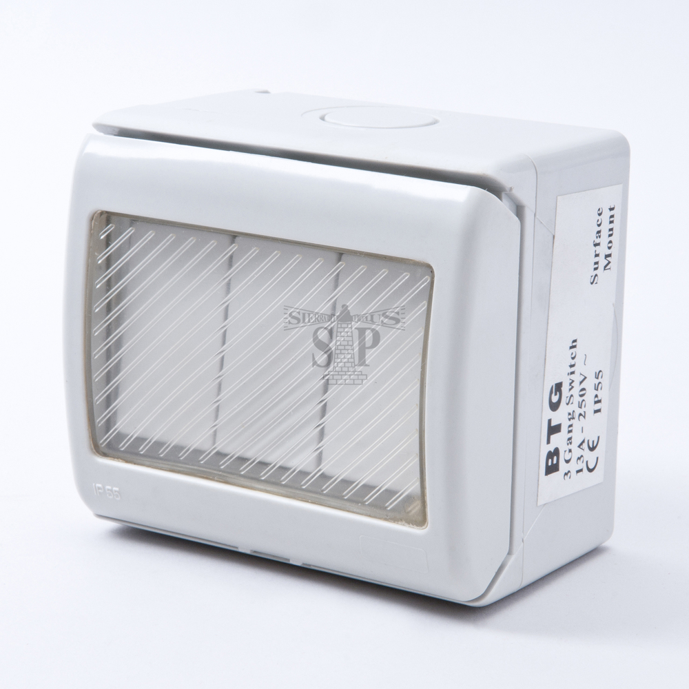 BTG IP55 13A 3 Gang Weatherproof Switch [Surface Mounted Type]